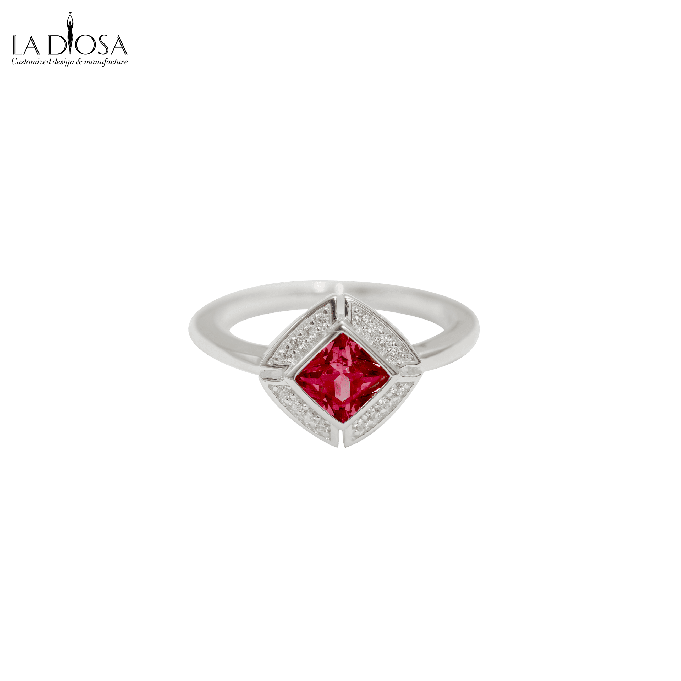 Square Ruby Ring Ladiosa